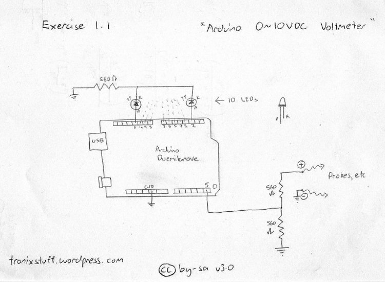 Exercise 1.1 schematic – tronixstuff.com