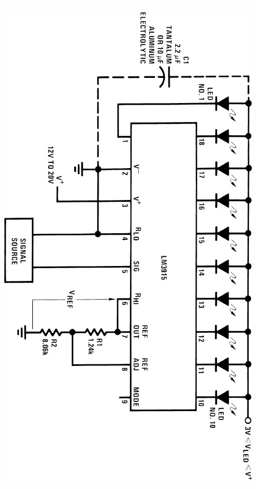LM3915 demo board circuit – tronixstuff.com